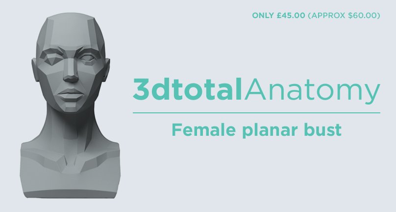 3dtotal Anatomy: Female planar bust – 3dtotal shop